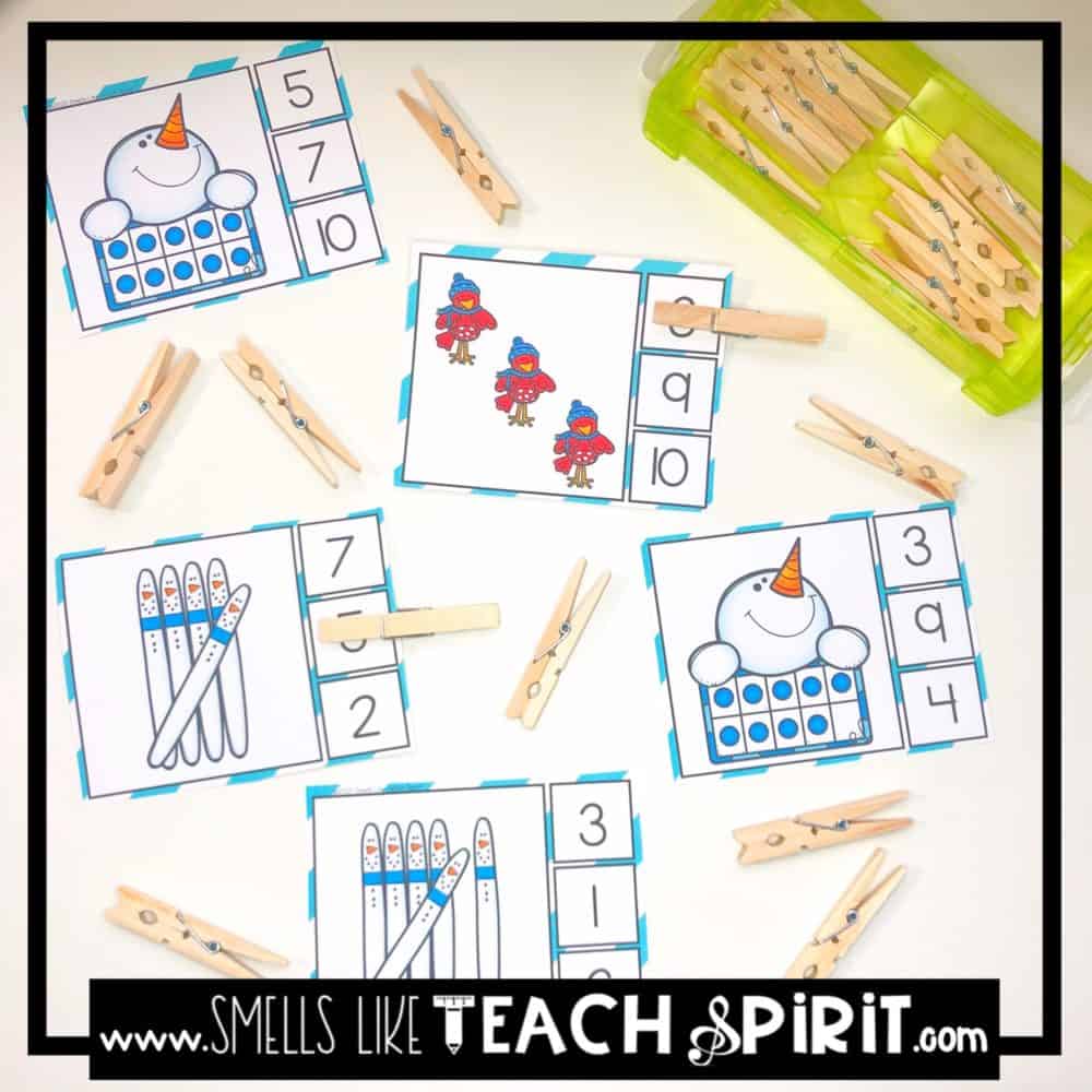 Winter Math Center Activities for Preschool and Kindergarten - Smells ...