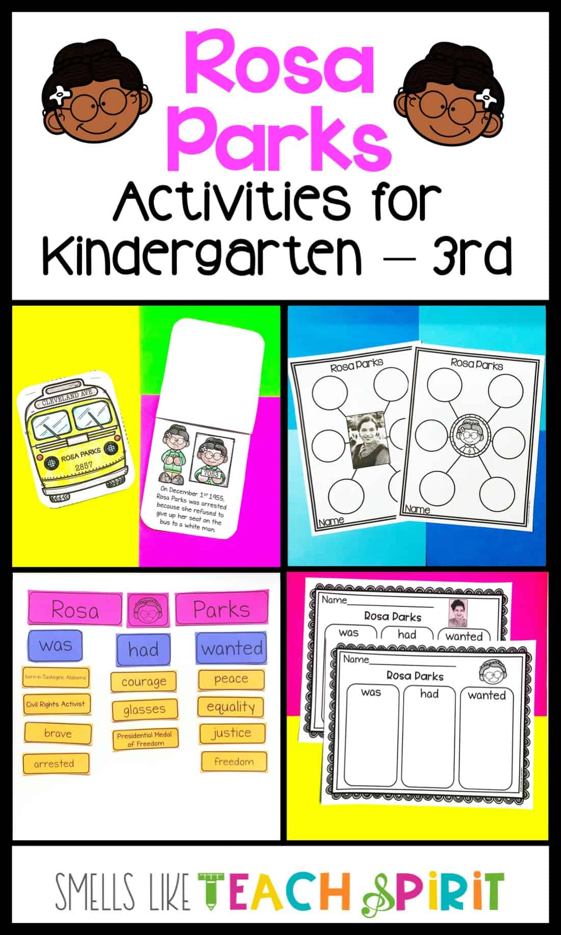 Rosa Parks Activities for Kindergarten - 3rd Grade Smells Like Teach Spirit